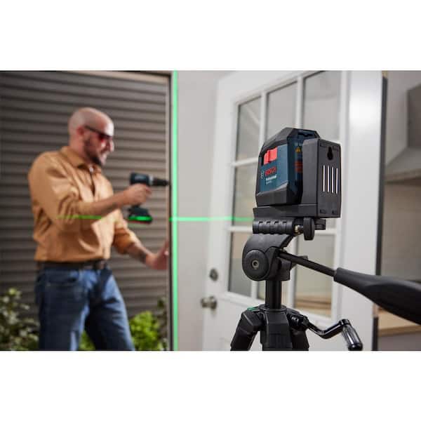 Bosch 65 ft. Dual Power Battery Green Beam Self-Leveling Cross-Line ...