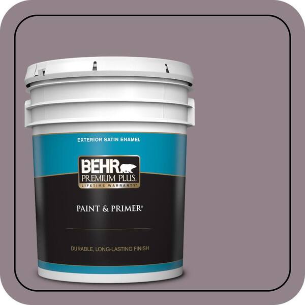 BEHR PREMIUM PLUS 5 gal. #N110-4 Gothic Purple Satin Enamel Exterior ...