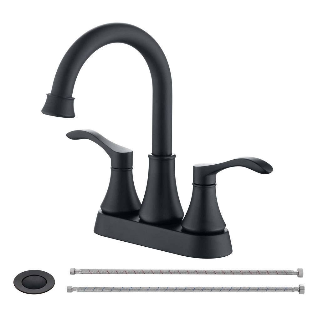 Tahanbath 4 in. Centerset Swivel Spout Double Handle Bath Faucet with ...