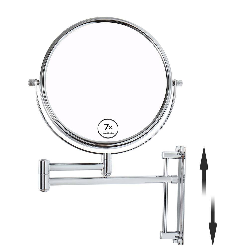 16.9 in. W x 11.9 in. H Small Round Metal Framed Dimmable Wall Bathroom ...