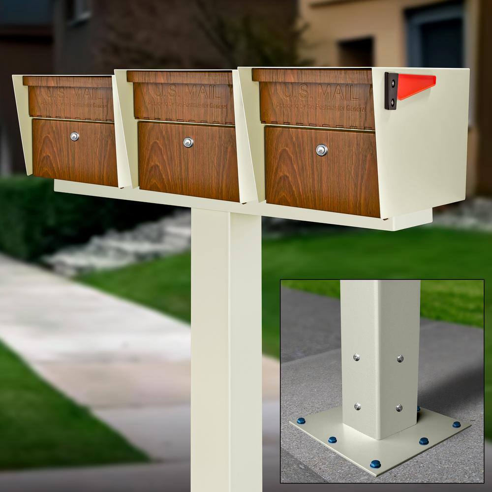 Mail Boss Mail Manager X3 Locking Mailbox Combo Kit with Cream White ...
