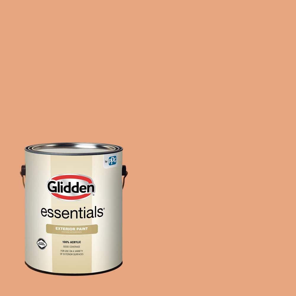 Glidden Essentials 1 gal. PPG1200-4 Orange Clay Flat Exterior Paint ...