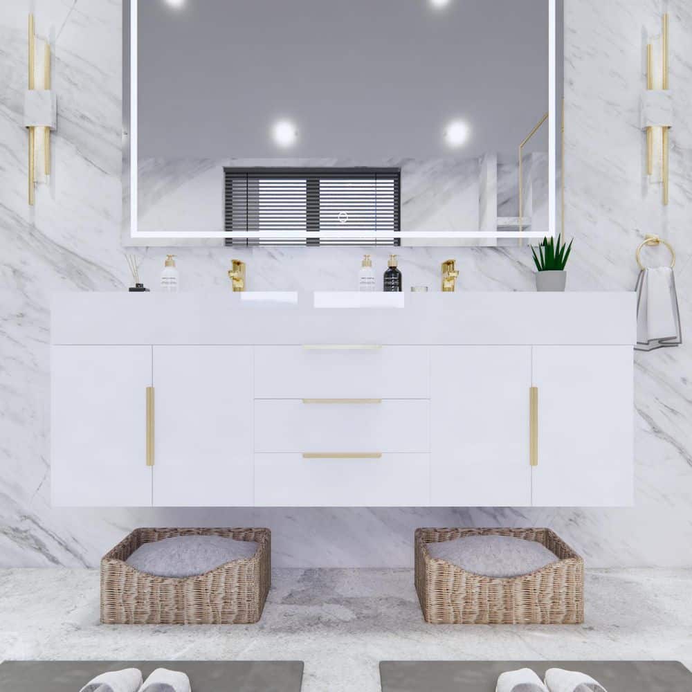 BV Better Vanity Bethany 59 in. W. x 20 in. D x 22 in. H Double Sink ...