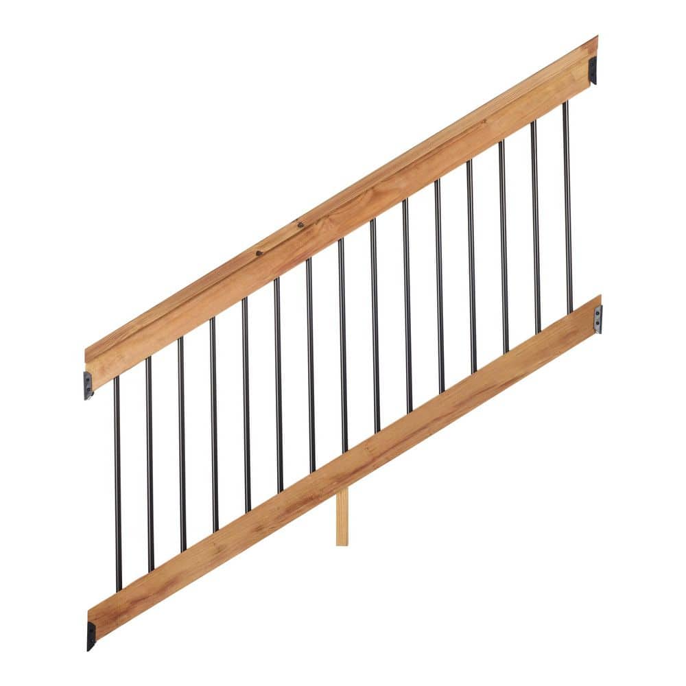 ProWood Pressure-Treated 6 ft. Cedar-Tone Stair Deck Railing Kit with ...