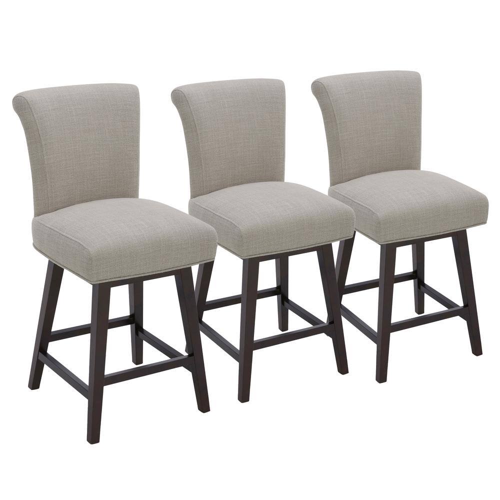 Spruce & Spring Dennis 26 in. Flax Beige High Back Solid Wood Frame ...