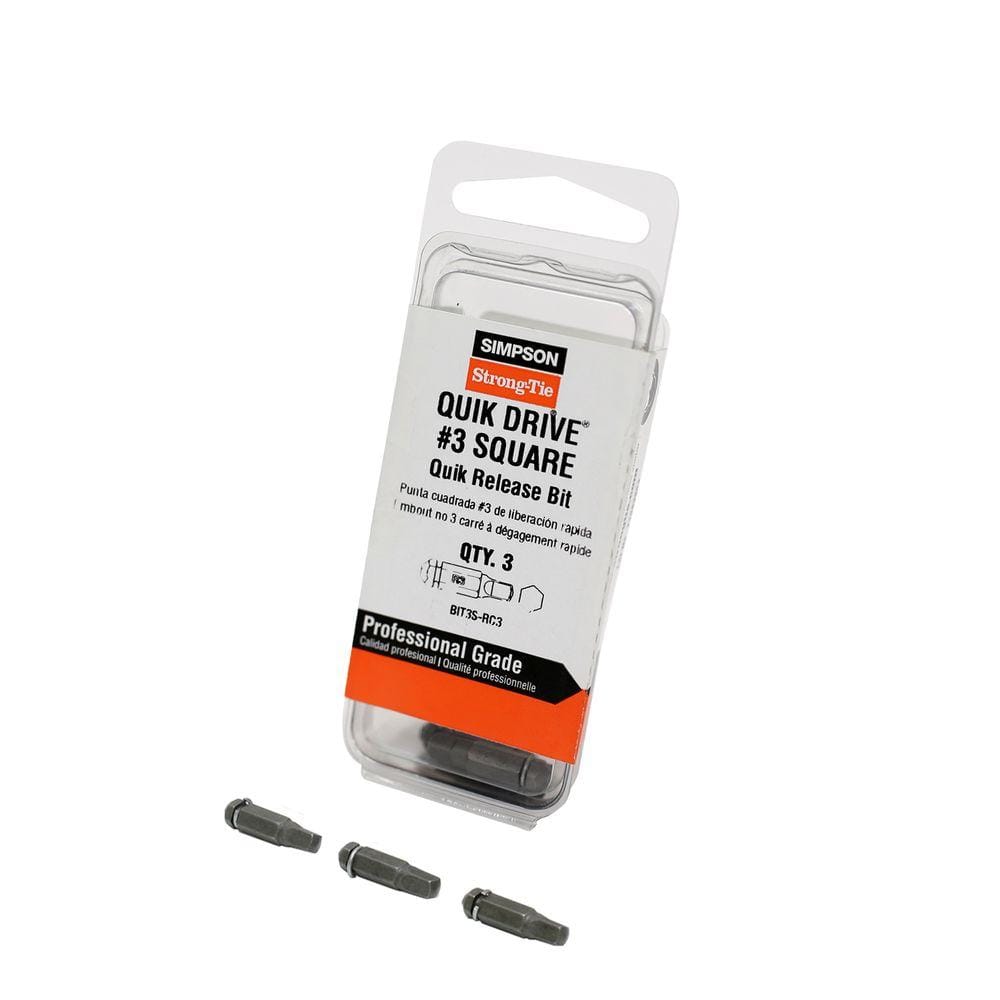 Simpson Strong-Tie Quik Drive #3 Square-Drive Bit (3-Pack) BIT3S-RC3 ...