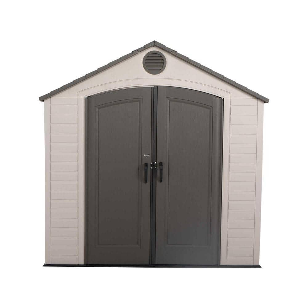 Lifetime 8 ft. W x5 ft. D Resin Outdoor Storage Shed with Double Door ...