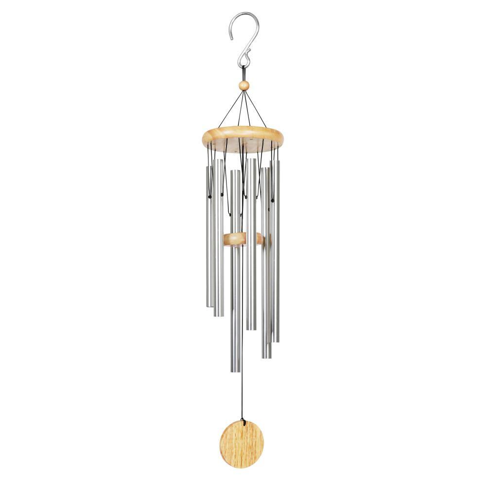 Exhart Silver Small Metal Wind Chimes 78195-H - The Home Depot
