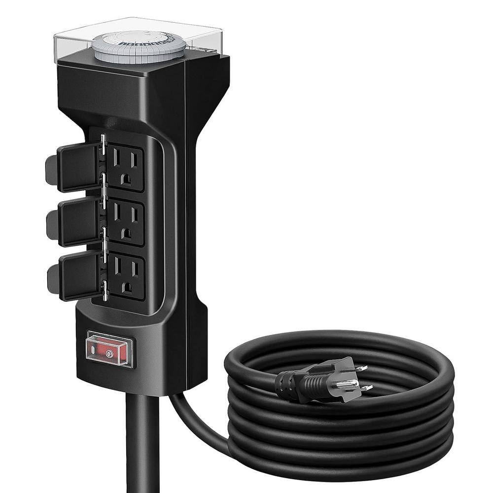 Lukyamzn 6-Outlet Outdoor Stake Timer with 6 ft. Extension Cord ...