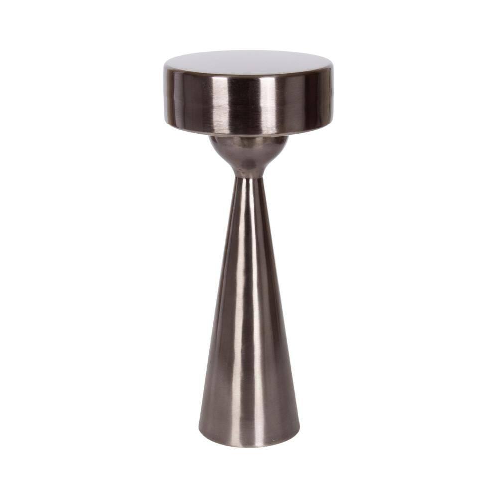 Kate and Laurel Solbrett 10 in. Pewter Round Metal End Table 231411 ...