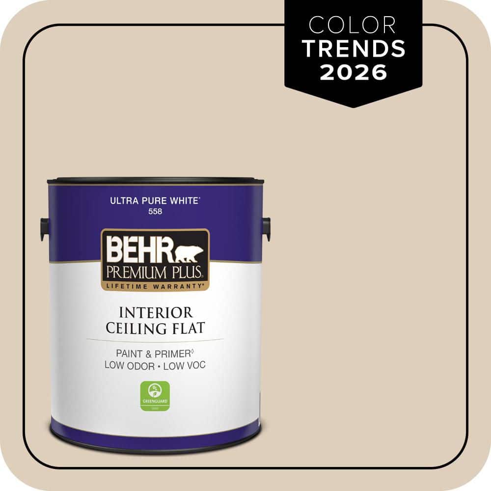 BEHR PREMIUM PLUS 1 gal. #MQ3-11 Dainty Lace Ceiling Flat Interior ...