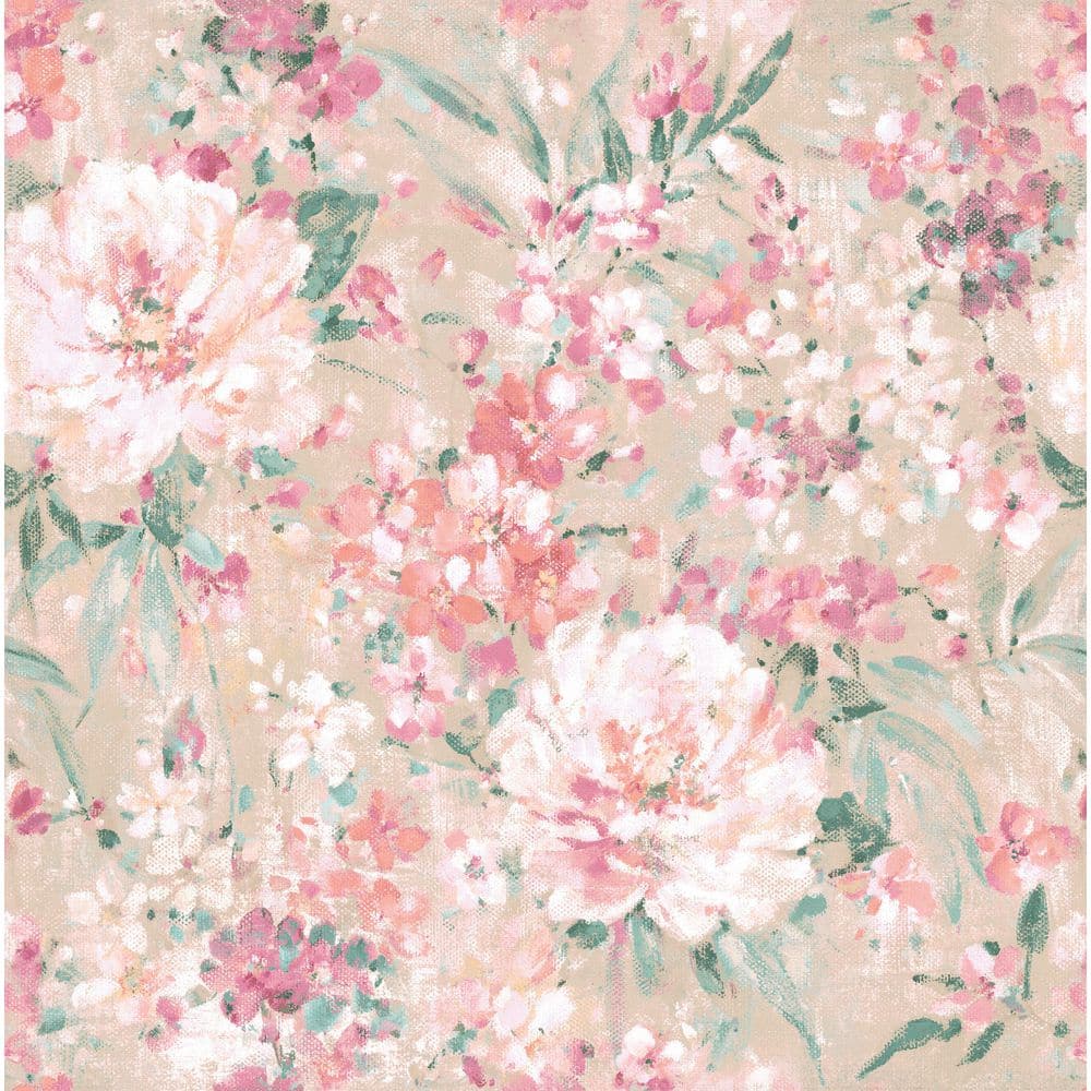 Laura Ashley Mayville Plaster Pink Wallpaper 140329 - The Home Depot