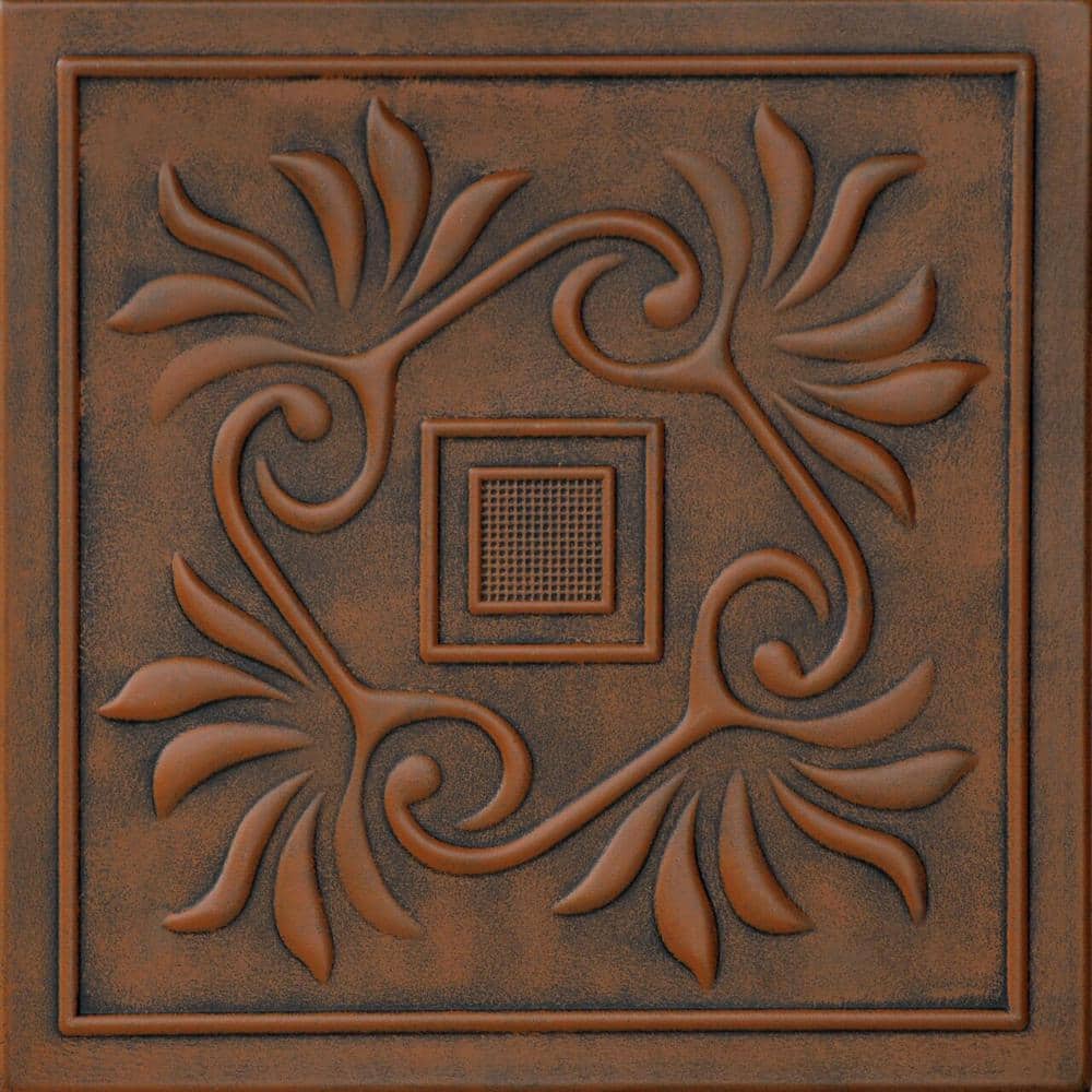 A La Maison Ceilings Cockatoos Antique Copper Orange 1.6 ft. x 1.6 ft ...