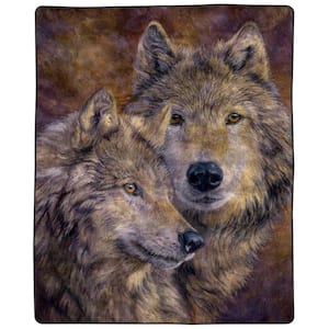 Lavish Home 8 Lbs. Blue Wolf Design Throw 66-B-WOLF - The Home Depot