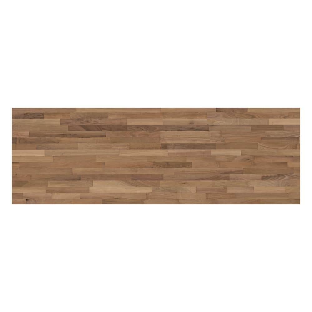 Hampton Bay 12 ft. L x 25 in. D x 1.50 in. T Unfinished Walnut Butcher ...