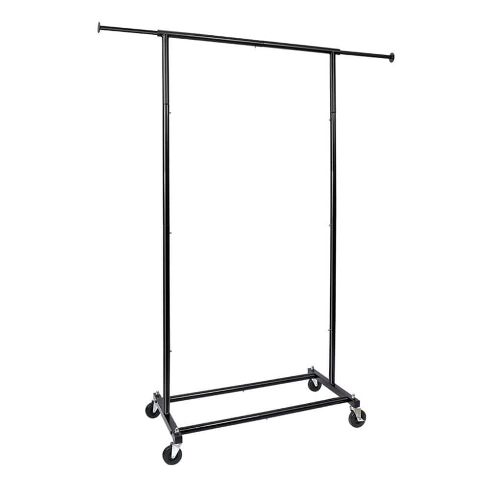 Black Metal Garment Clothes Rack with Wheels 48 in. W x 59 in. H AZrack ...