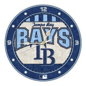 The Memory Company MLB 12 in. Cubs Art Glass Clock MLB-CCU-274