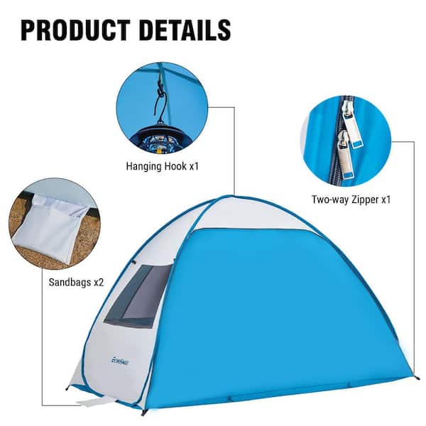 EchoSmile Dark Blue 4-Person Nylon Dome Tent TER-LTT200WTA - The Home Depot