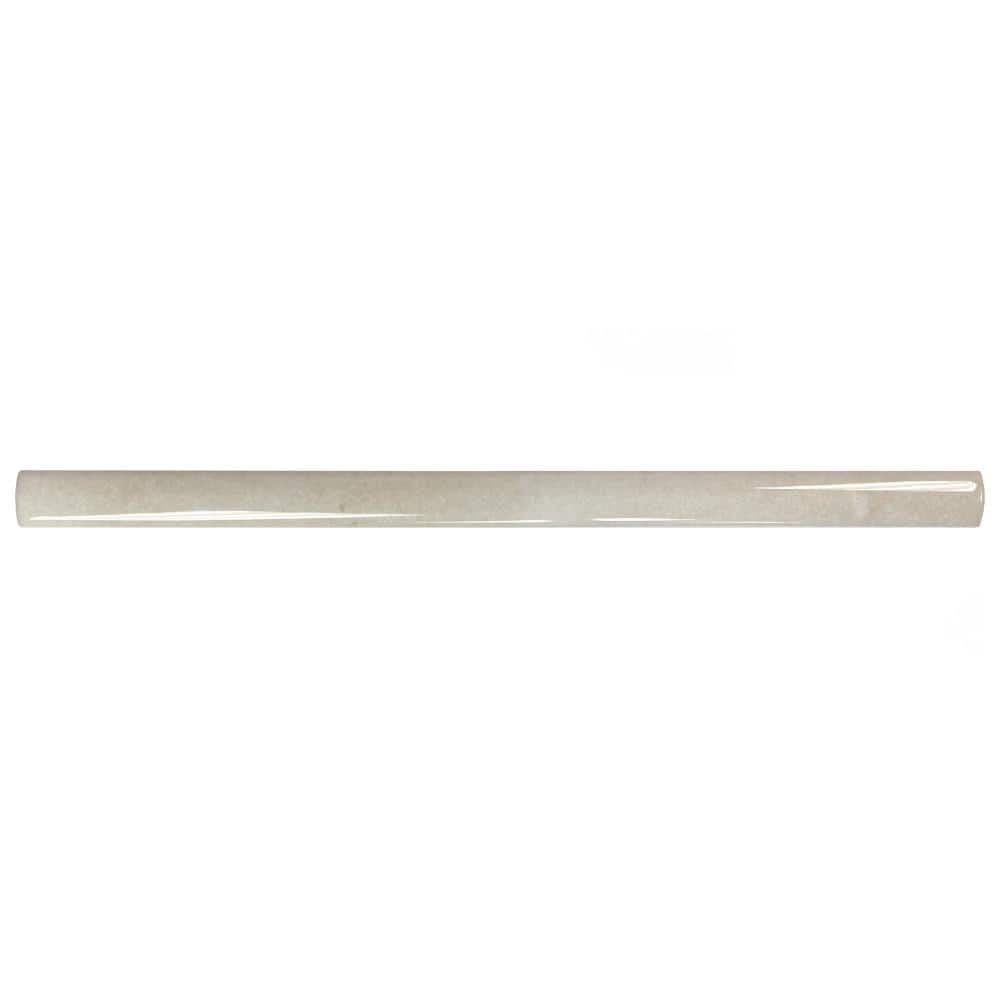 Merola Tile Coco Demi-Bullnose Glossy Canvas Beige 1/2 in. x 7-7/8 in ...