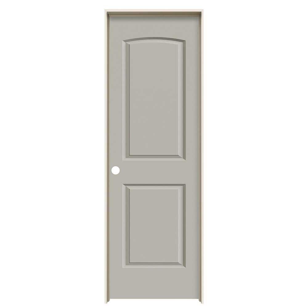 JELD-WEN 28 in. x 80 in. Caiman 2 Panel Right-Hand Hollow Core Vanilla ...