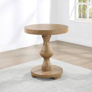 Denise Round Oak End Table DN200E - The Home Depot