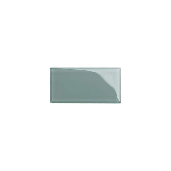 Giorbello 3 in. x 6 in. x 8 mm Slate Glass Subway Tile Sample G5912 ...