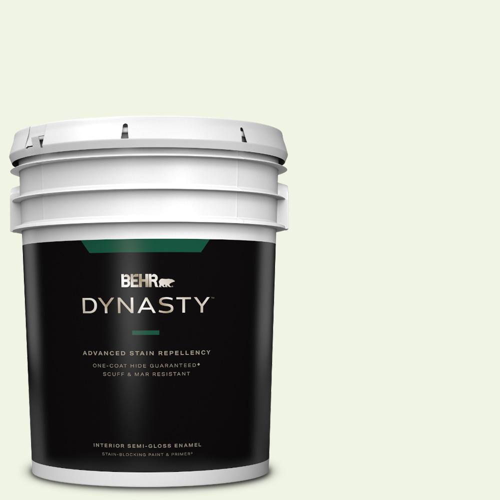BEHR DYNASTY 5 gal. #M370-1 Fresh Dew Semi-Gloss Enamel Interior Stain ...