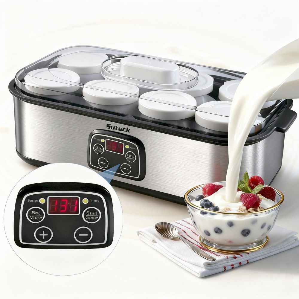 SEEUTEK Yogurt Maker Automatic 1.44 qt. Black Yogurt Maker Machine ...