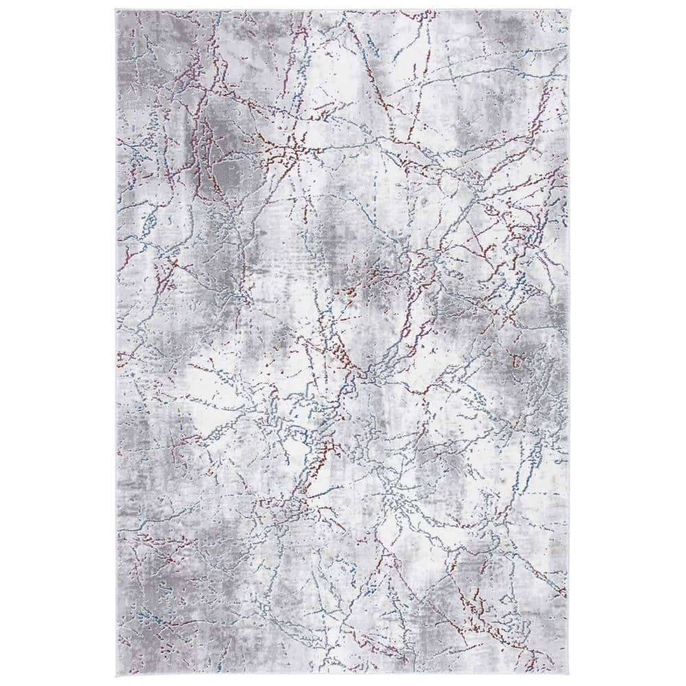 SAFAVIEH Craft Gray/Blue 8 ft. x 10 ft. Distressed Marble Area Rug ...