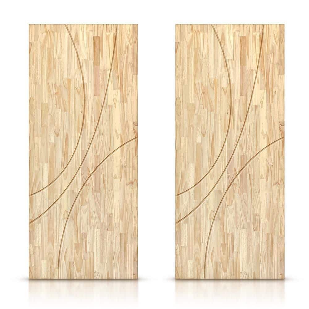 CALHOME 60 in. x 84 in. Hollow Core Natural Pine Wood Unfinished ...