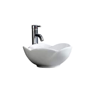 FINE FIXTURES Modern White Vitreous China Round Vessel Sink MV1615RW ...