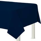 Amscan 54 in. x 108 in. True Navy Flannel-Backed Vinyl Table Cover (2 ...