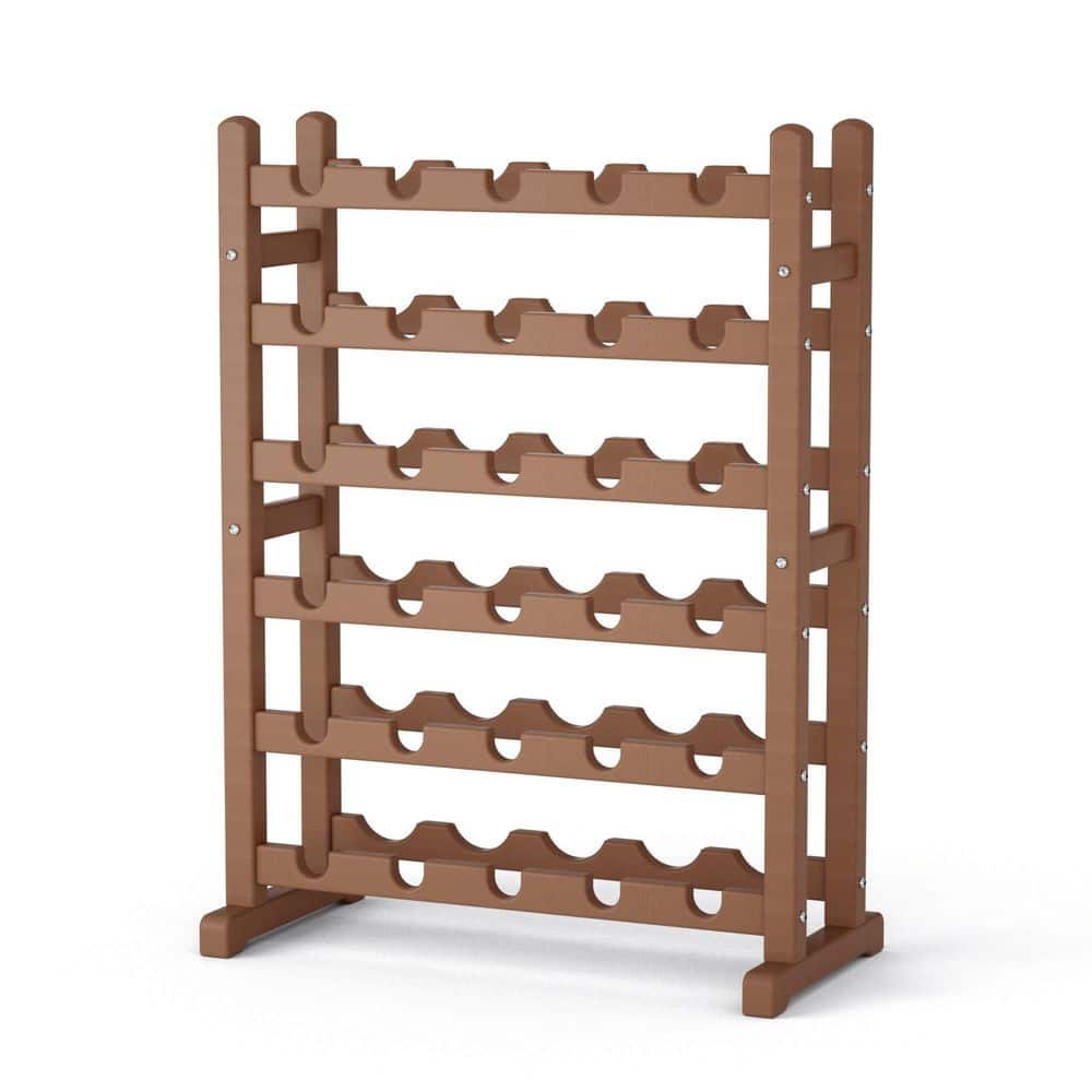 Tileon 30-Bottle Yellowish Brown Wine Rack HDPE Freestanding ...