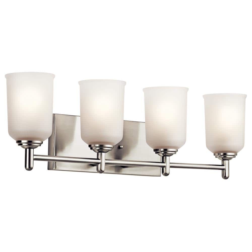 KICHLER Shailene 29.5 in. 4-Light Brushed Nickel Traditional Bathroom ...