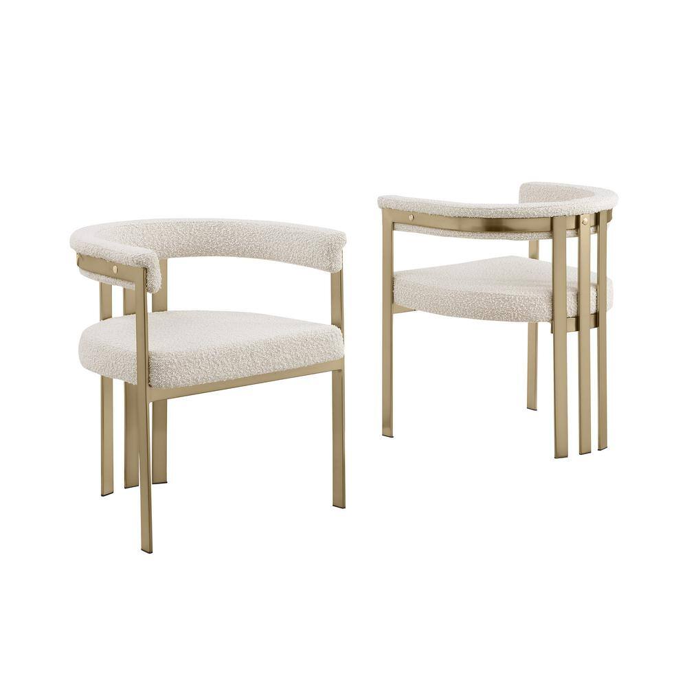 Best Quality Furniture Raymond Cream Color Matte Brushed Gold Chrome ...