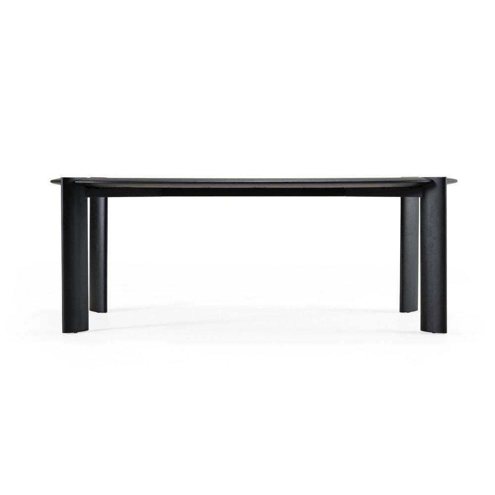 MR MODREST Modrest Steven Modern Black Wood 41.5 in. 4 Legs Dining ...