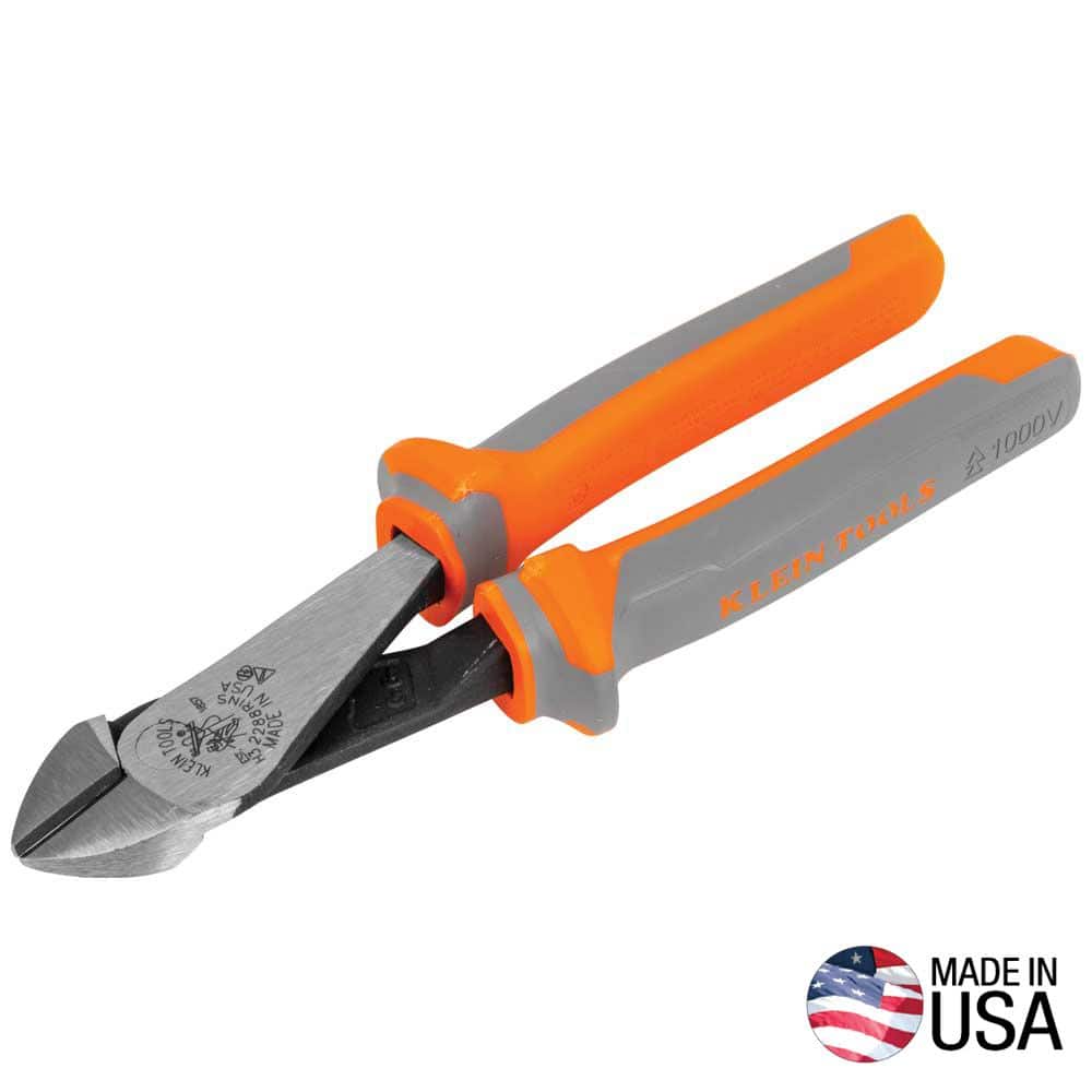 Klein Tools 8 in. Diagonal Cutting Pliers, Insulated, High Leverage ...