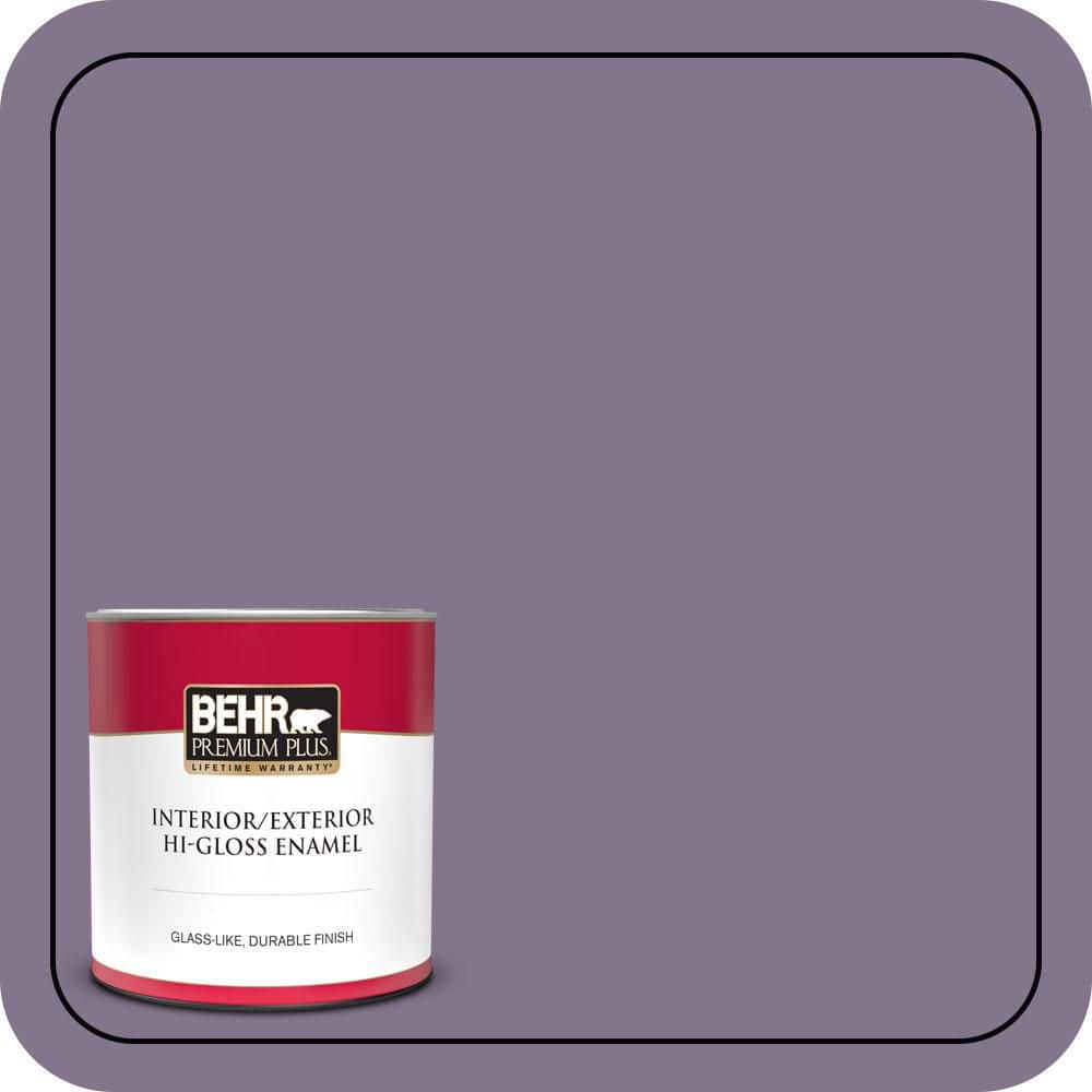 BEHR PREMIUM PLUS 1 qt. #S100-5 Purple Potion Hi-Gloss Enamel Interior ...