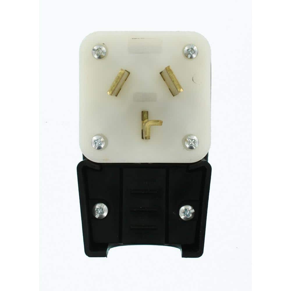 Leviton 30 Amp 125-Volt/250-Volt Straight Blade Range Plug, Black 9332-P 9332-P - The Home Depot