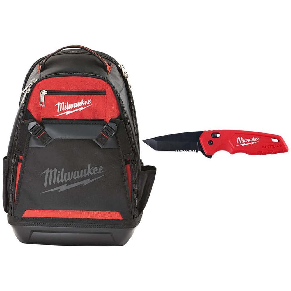 Milwaukee Jobsite Backpack with Spring Assisted Knife 48-22-8200-48-22 ...