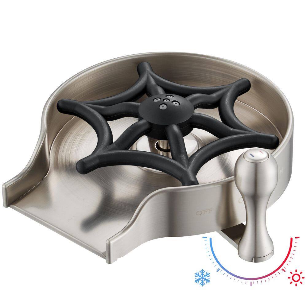 GAGALIFE 5 in. Glass Rinser Cup Washer for Kitchen in Brushed Nickel JC ...