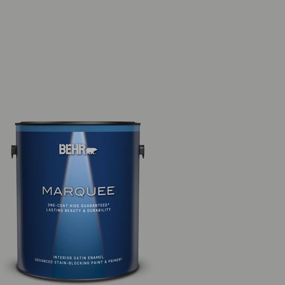 BEHR MARQUEE 1 gal. #PPU24-19 Shark Fin Satin Enamel Interior Paint ...