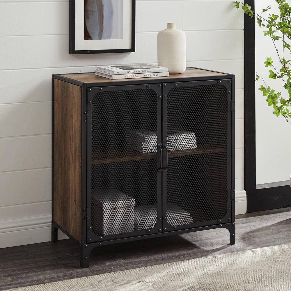 Walker Edison Furniture Company 30 in. Rustic Barnwood Industrial ...