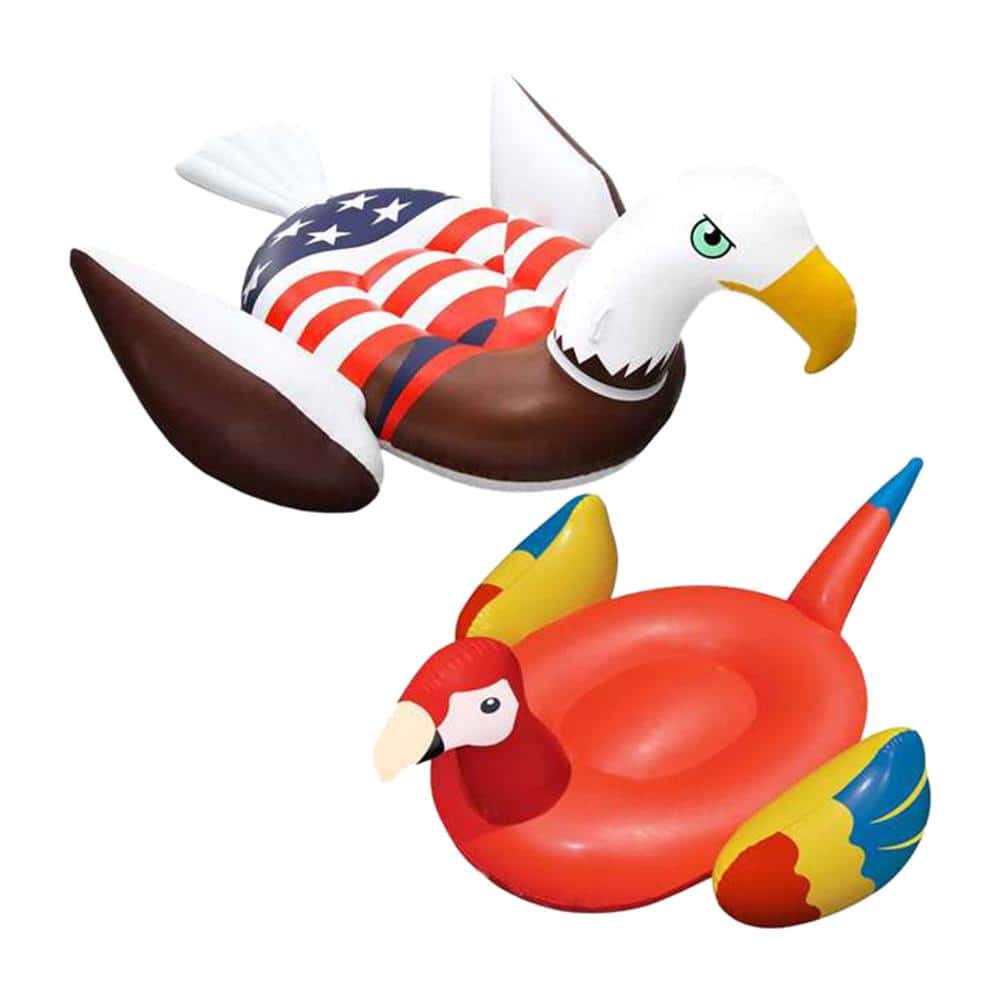 SWIMLINE Patriotic American Bald Eagle Inflatable Pool Float and Parrot ...