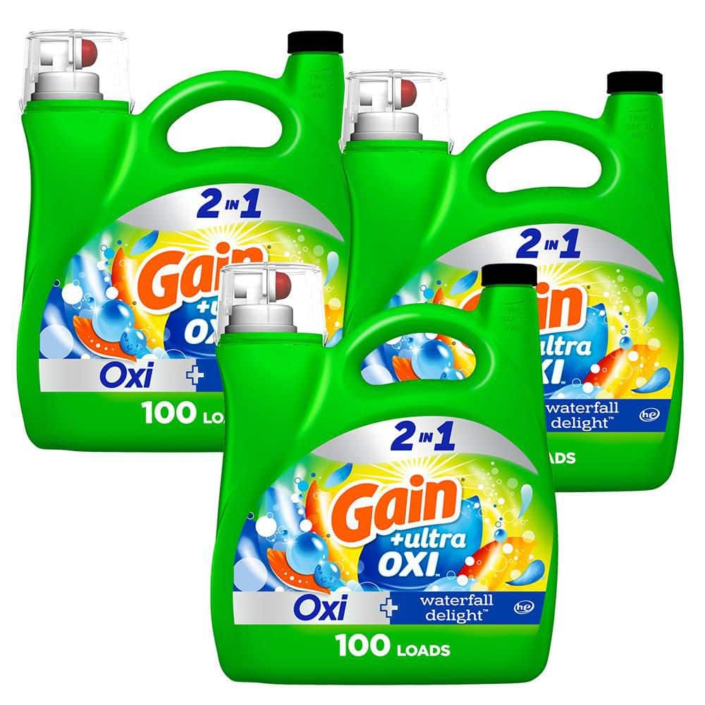 Gain 144 oz. Ultra Oxi Waterfall Delight Scent Liquid Laundry Detergent ...