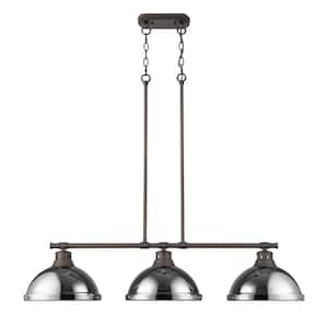 Golden Lighting Duncan 300-Watt 3-Light Rubbed Bronze Pendant Light ...