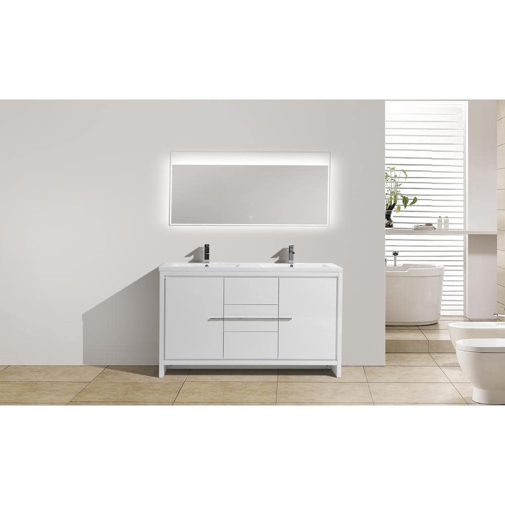 Reviews for Moreno Bath Dolce 60 in. W Bath Vanity in High Gloss White ...