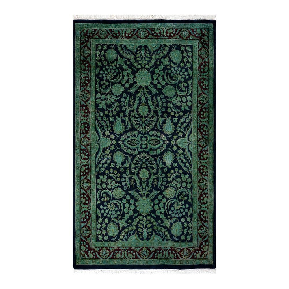 Chloe & Olivia Home Overdyed Black 3 ft. 1 in. x 5 ft. 5 in. Wool ...