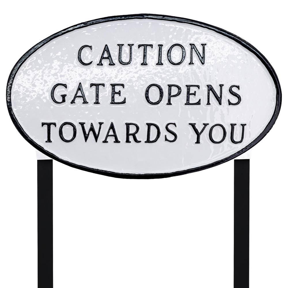 Montague Metal Products 10 in. x 18 in. Large Oval Caution Gate Opens ...