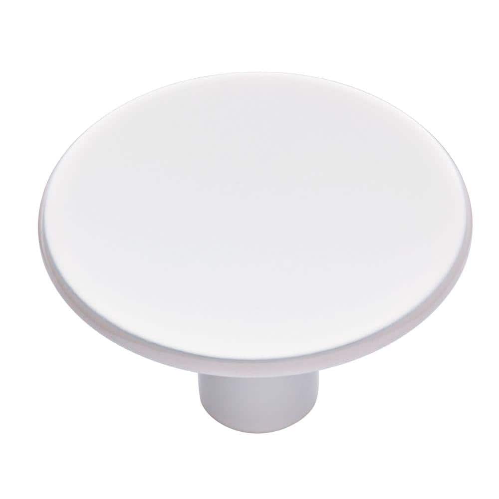 Liberty Flared 1-1/2 in. (38 mm) White Cabinet Knob P37597C-W-CP - The ...